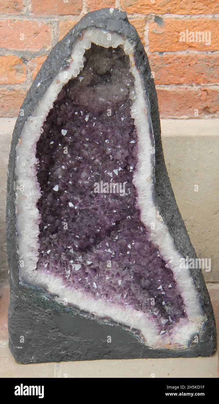 Blue John Crystals Inside a Large Rock Sample Stock Photo - Alamy