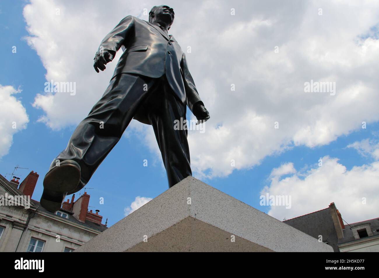 bronze statue of a man in nantes (france Stock Photo - Alamy