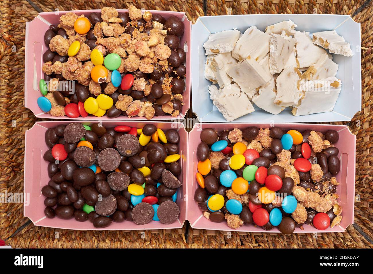 Christmas basket with sweets Stock Photo - Alamy