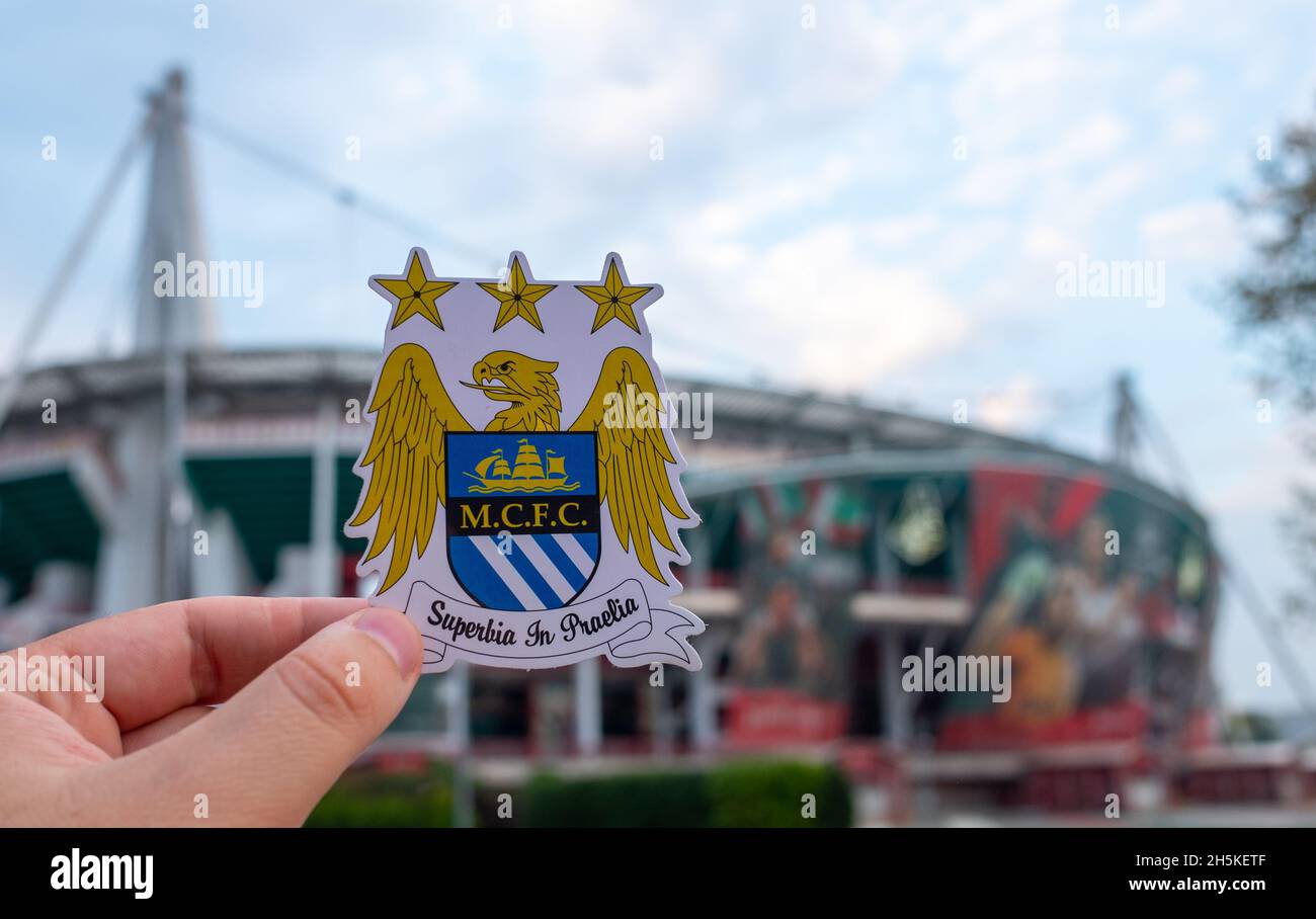August 30, 2021 Manchester, UK. Manchester City F.C. football club ...