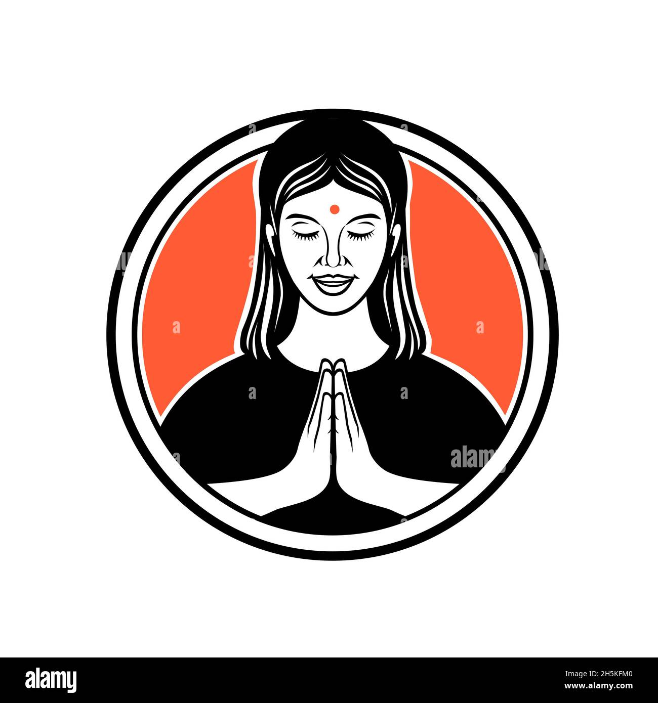 Indian woman in namaskar pose Cut Out Stock Images & Pictures - Alamy