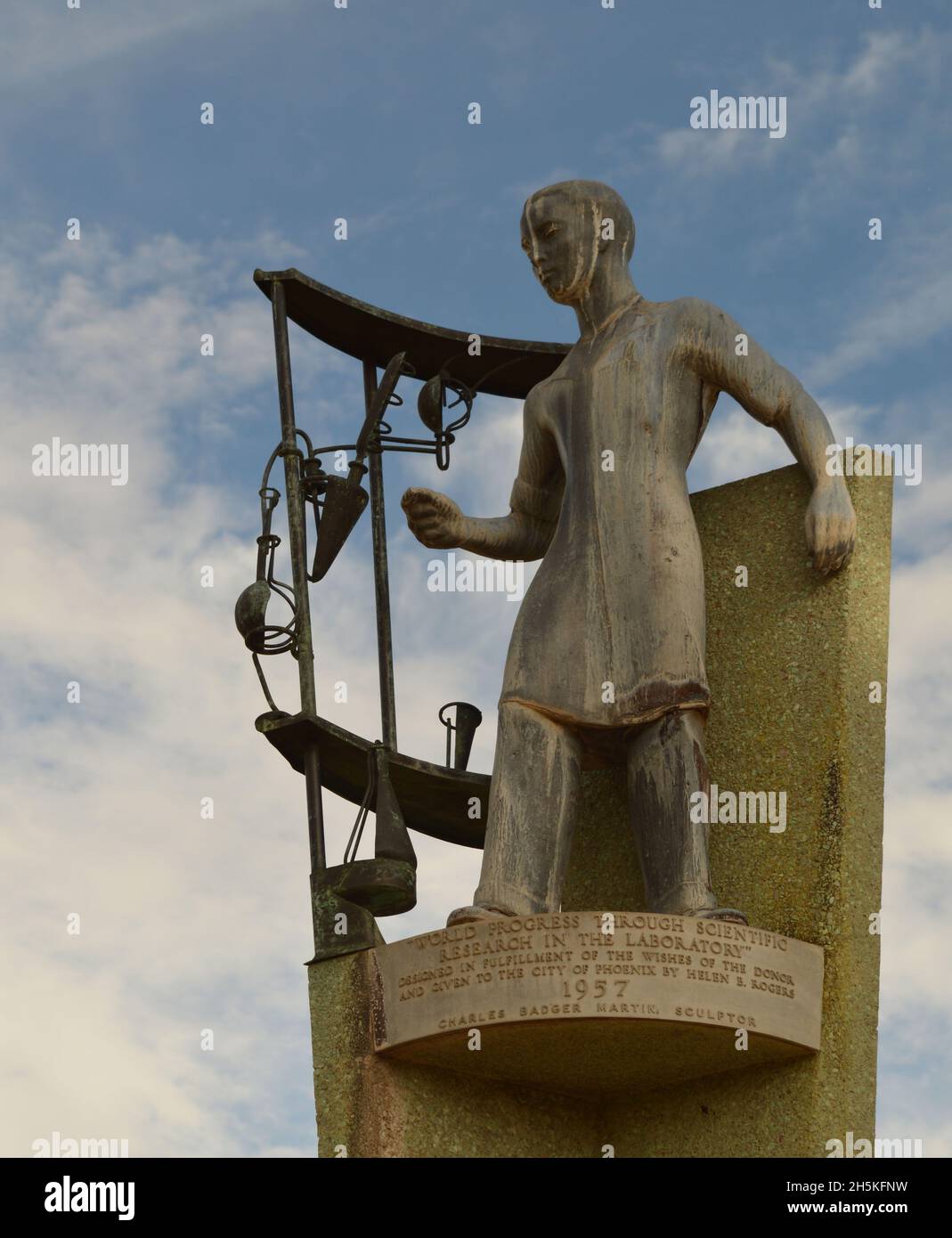 PHOENIX, UNITED STATES - Nov 07, 2021: Science statue at Encanto Park ...