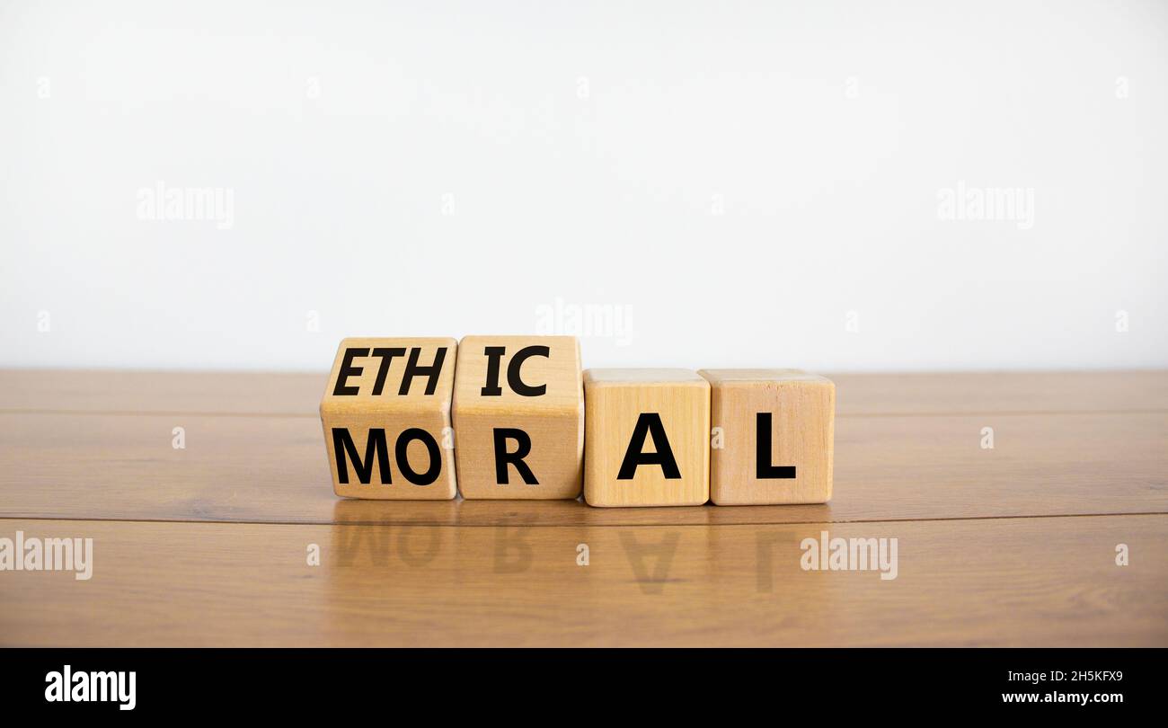 Ethical or moral symbol. Turned wooden cubes and changed the word ...