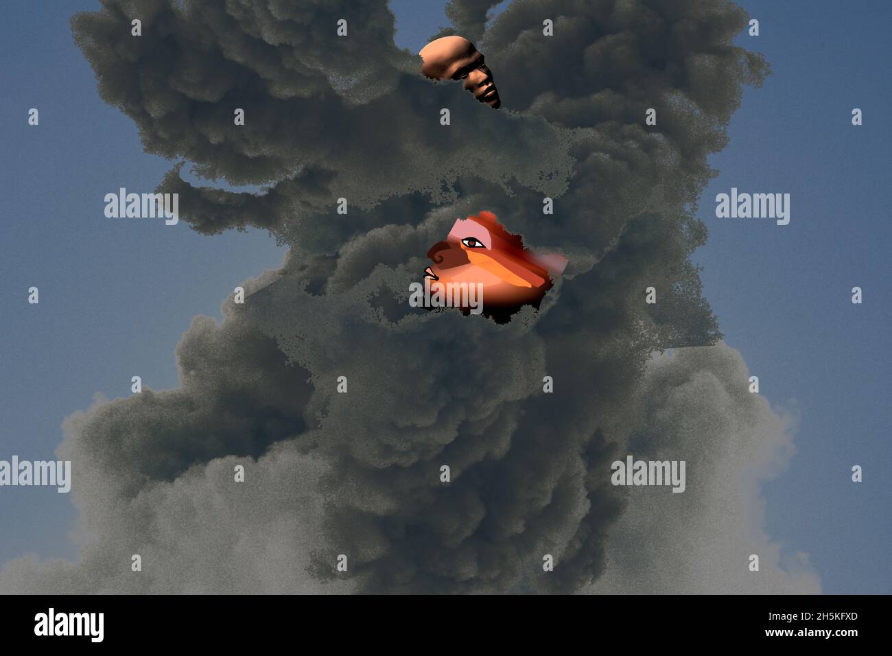 Faces between clouds Stock Photo - Alamy