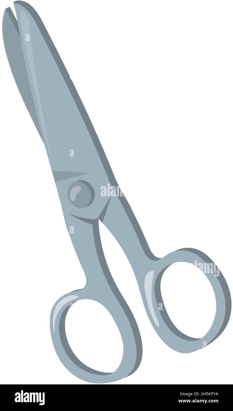 Cartoon gray scissors. School stationery shears, Tailors tool for ...