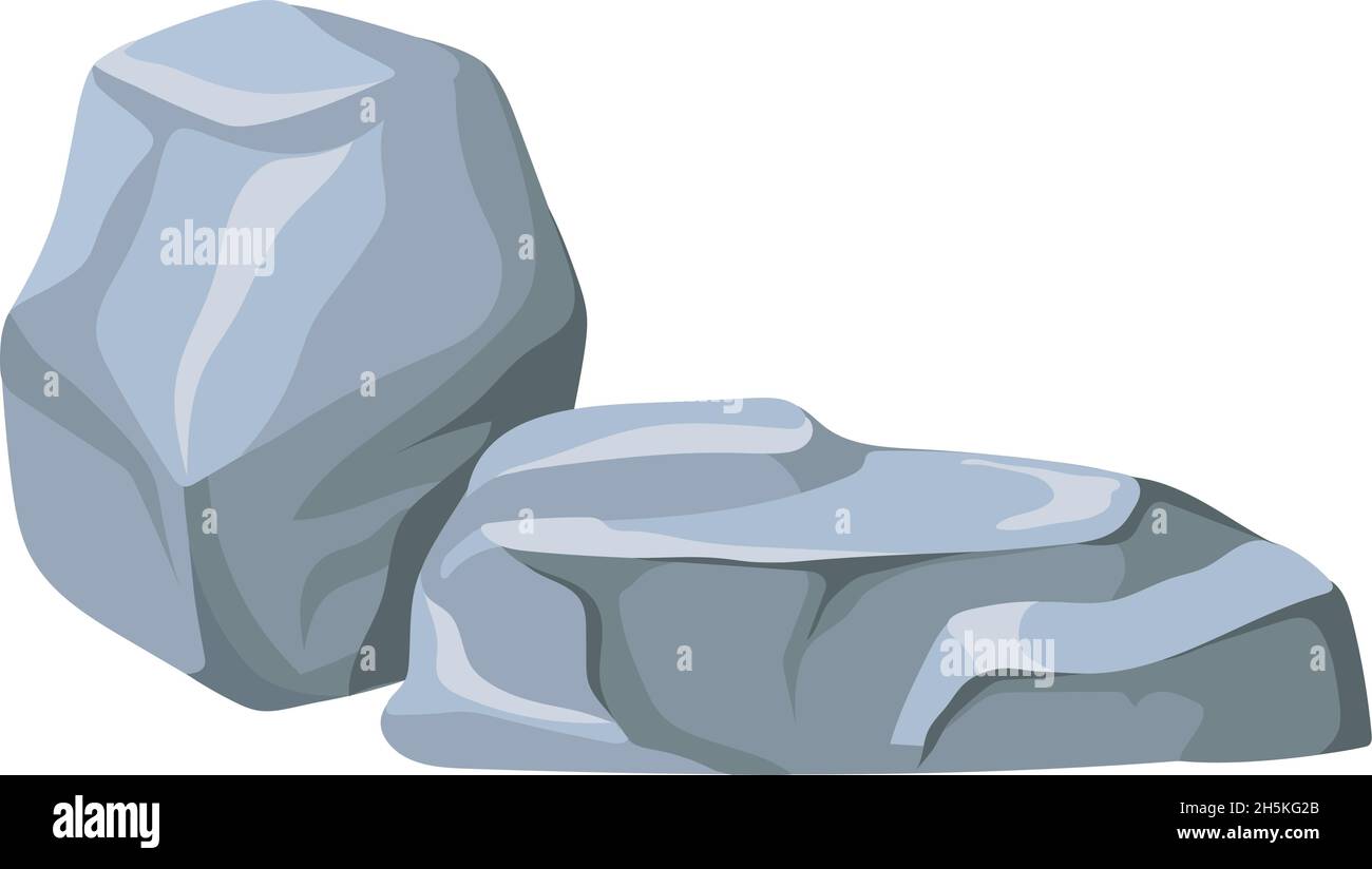 Cracked stones. Rock texture for landscaping concrete object, cartoon ...