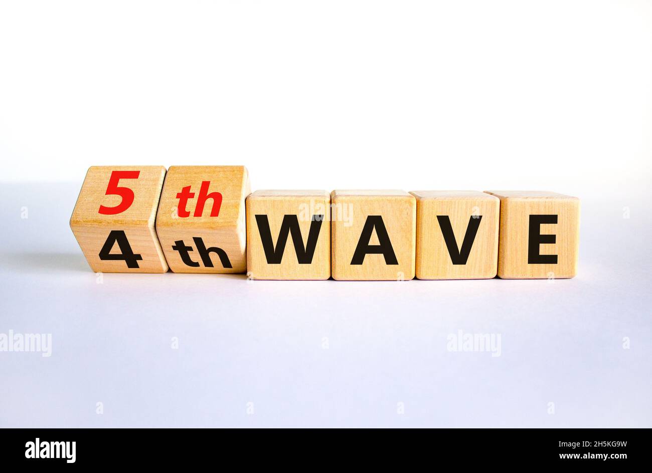 Symbol for a fifth wave of the covid-19 corona virus. Turned cubes and ...