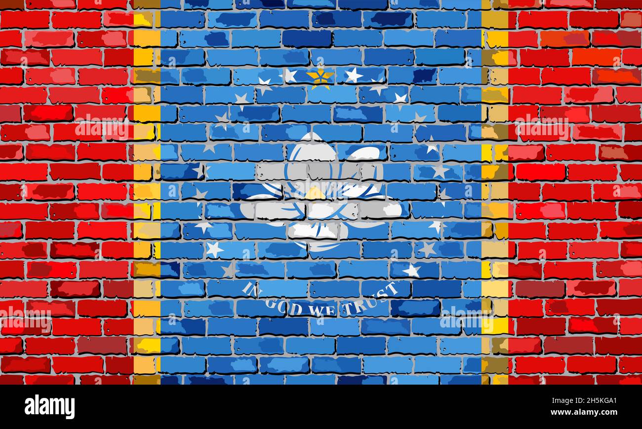 The "In God We Trust" flag, Magnolia Flag, New Flag of Mississippi on a ...