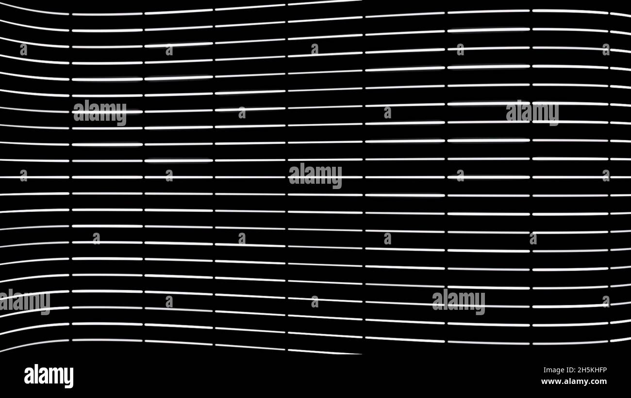 Abstract animation of moving waves from grey and white short neon ...