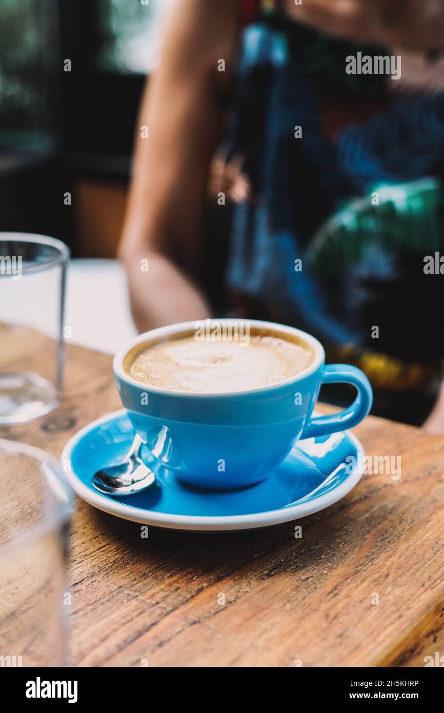 European style latte in a Mediterranean cafe Stock Photo - Alamy