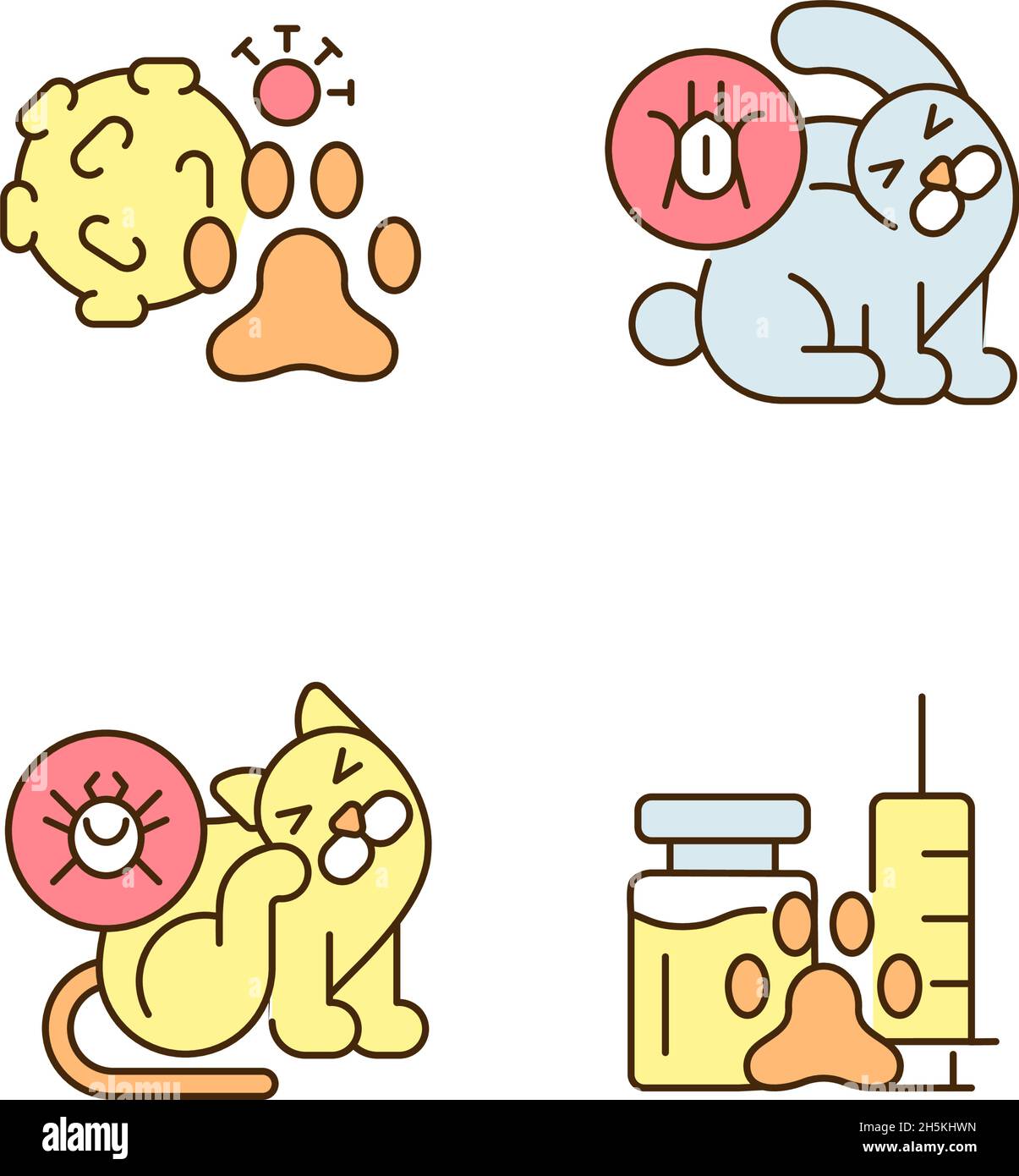 Pet parasites RGB color icons set Stock Vector Image & Art - Alamy