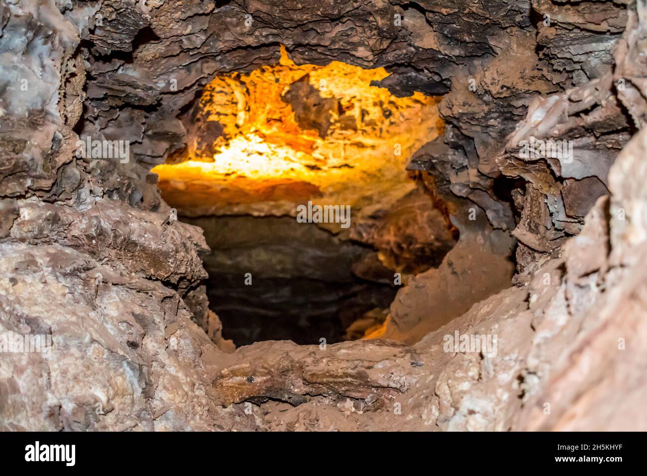 Natural rock formation inside the cave of a preseve park Stock Photo ...