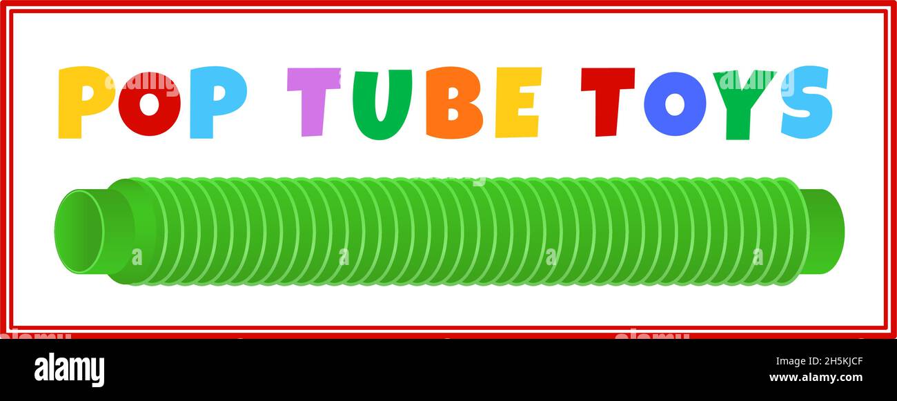 Sensory Kids Toy from Corrugated Pipe Vector Frame Label or Sign ...