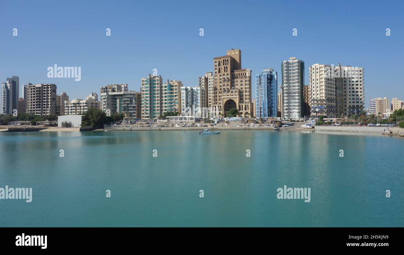 Salmiya Buildings in front of the sea. Modern buildings Stock Photo - Alamy