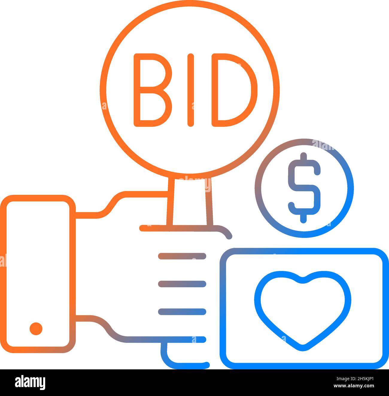 Charity auction gradient linear vector icon Stock Vector Image & Art ...