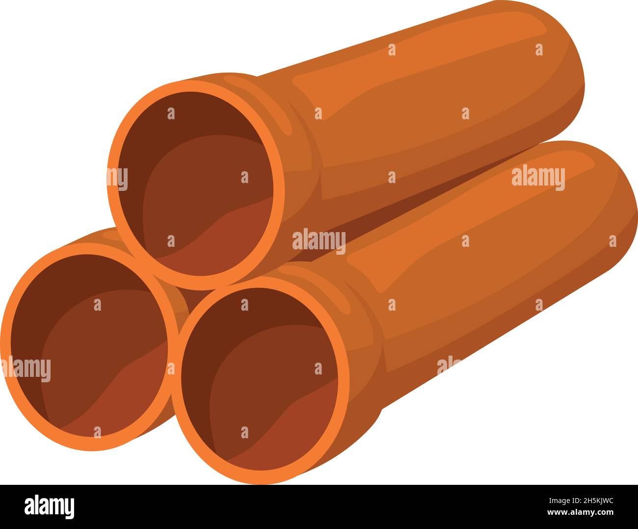 Cartoon plastic pipes. Orange drain pipe, pvc tubes for repair ...