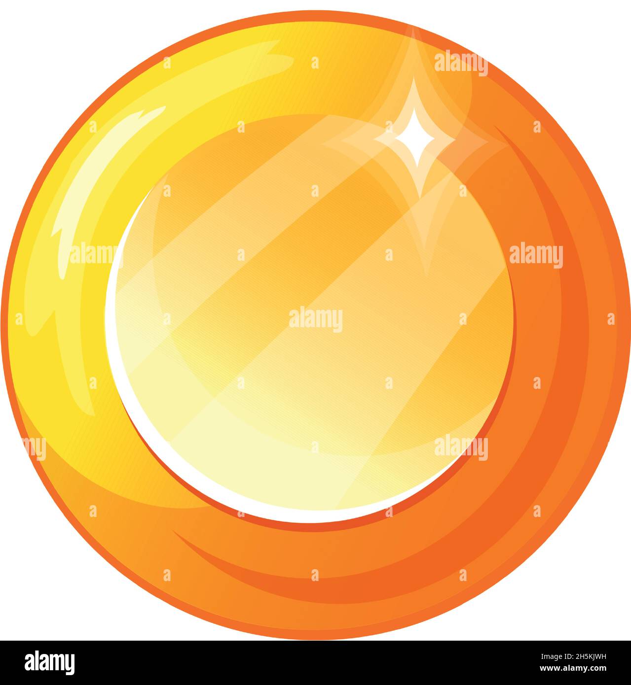 Circle jewel gem. Fantasy jewelry orange glow gemstone, gaming design ...