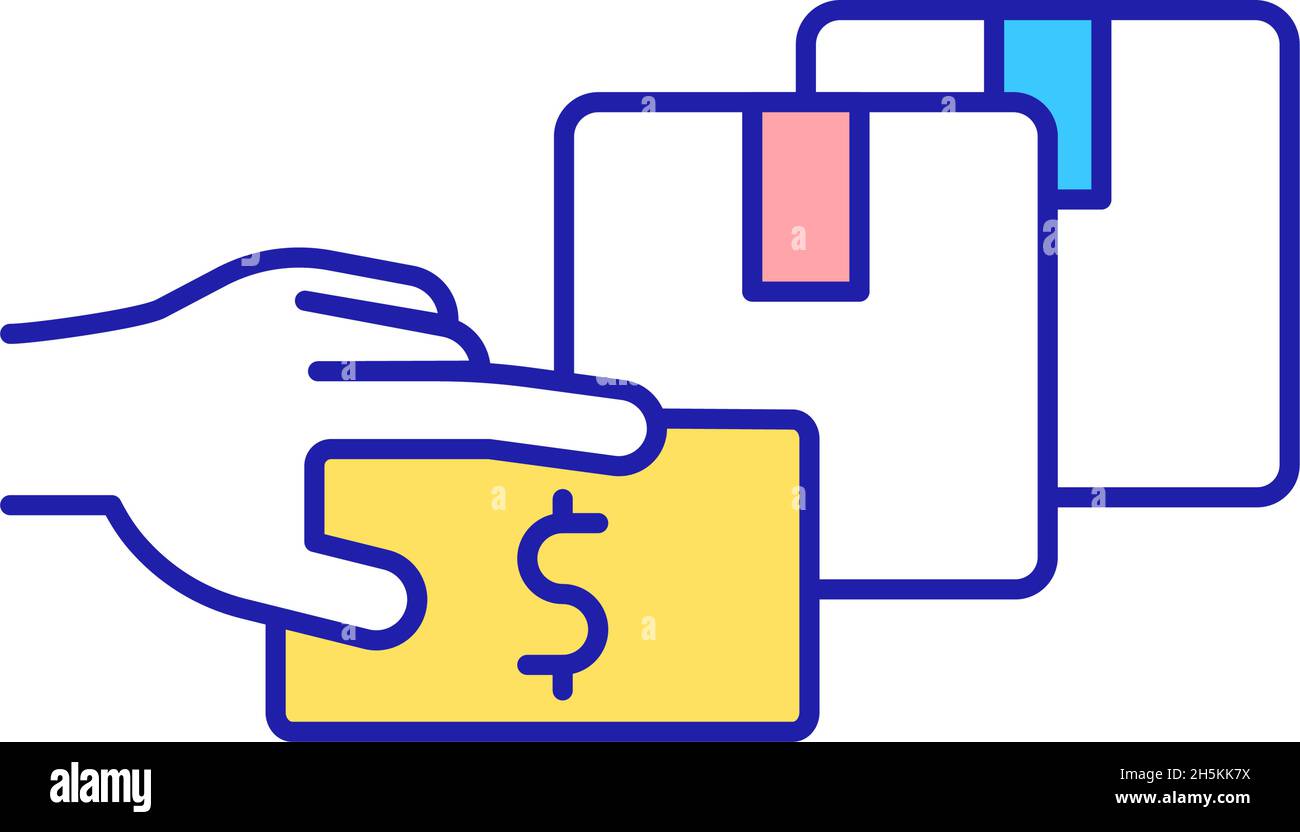Purchasing goods RGB color icon Stock Vector Image & Art - Alamy