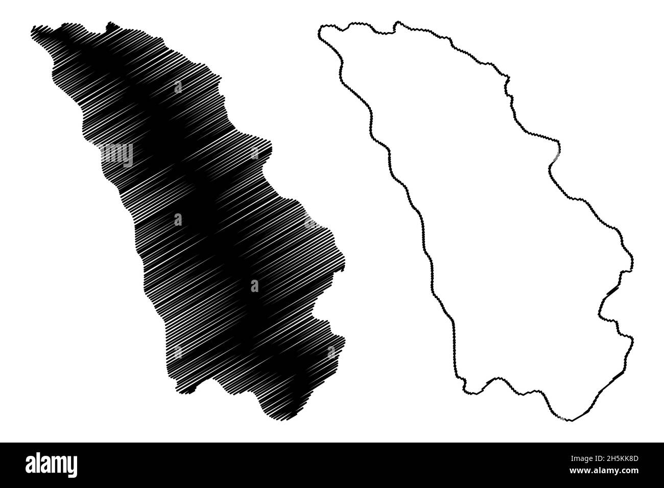 Suryapet district (Telangana State, Republic of India) map vector ...