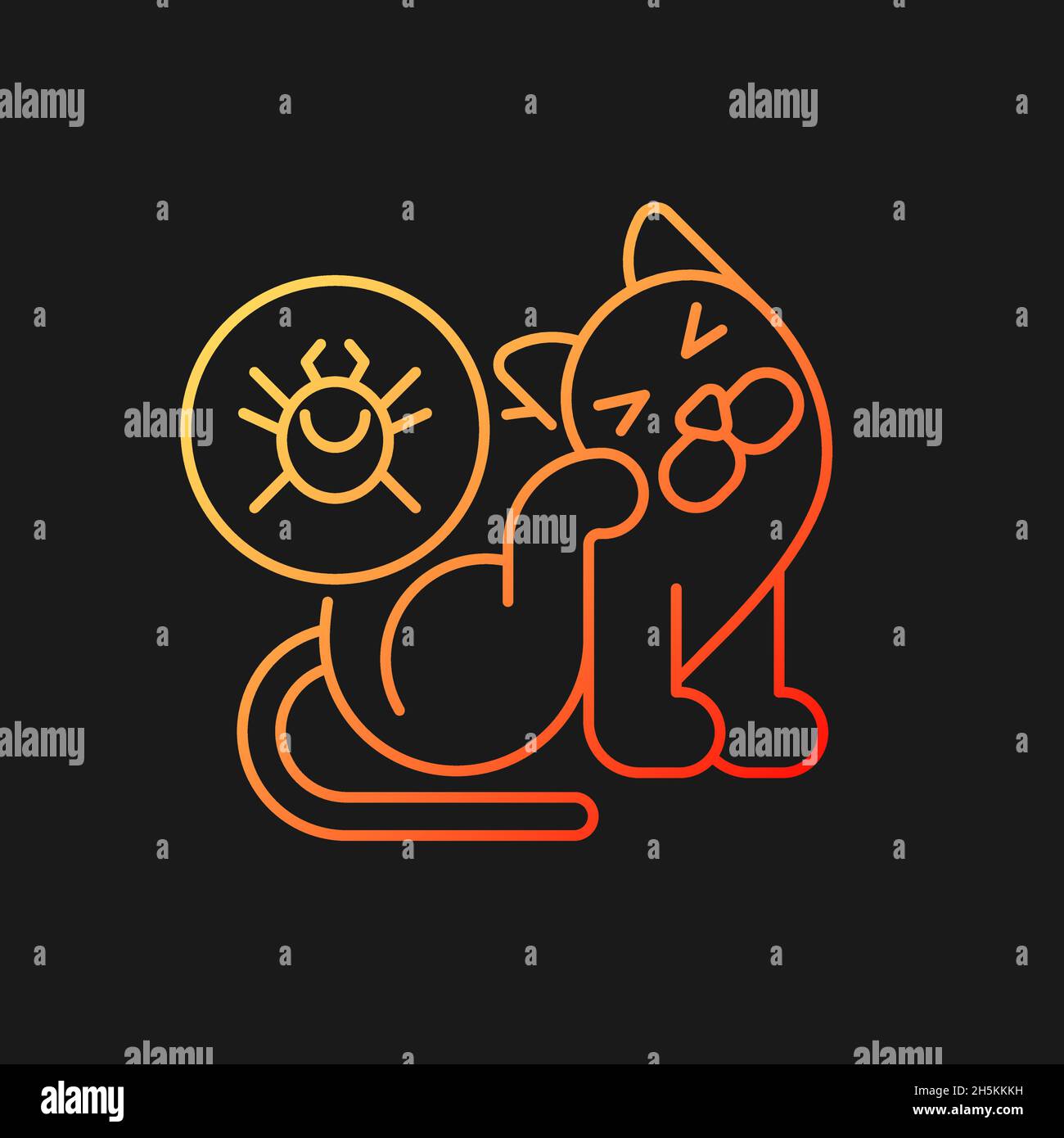Fleas and ticks gradient vector icon for dark theme Stock Vector Image & Art - Alamy
