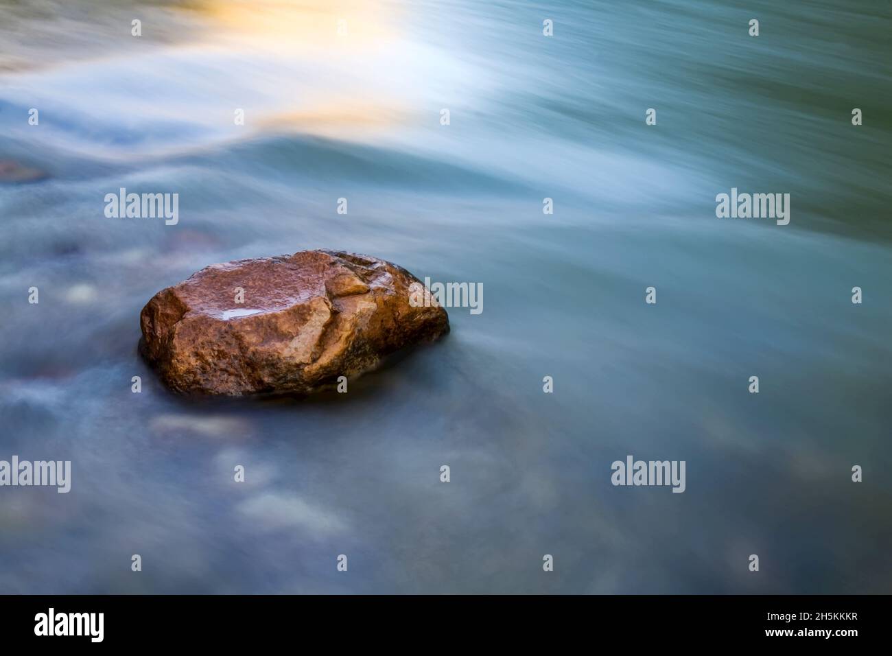 Boulder and flowing water, Colorado River, Grand Canyon, Arizona Stock ...