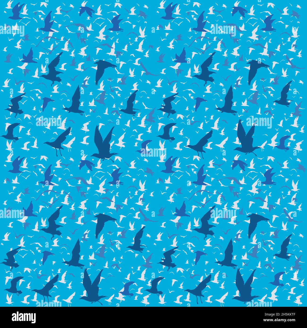 Flock of birds blue background Stock Vector Image & Art - Alamy