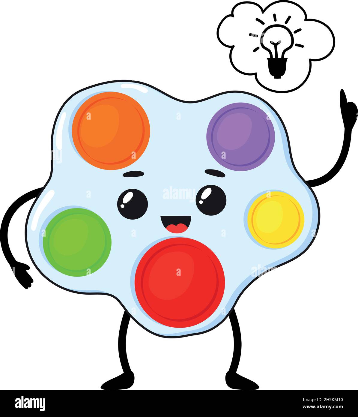 Dimple have idea. Simple kids toy kawaii game, vector isolated on white ...