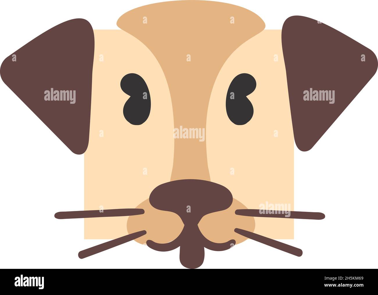 Dog face. Home pet print, vector illustration isolated on white ...