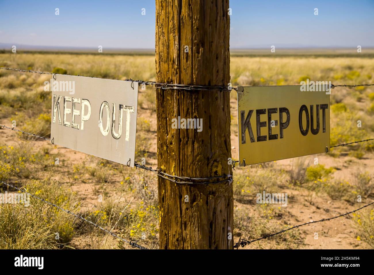 A sign marks the Trinity Site, where the first nuclear bomb was tested ...