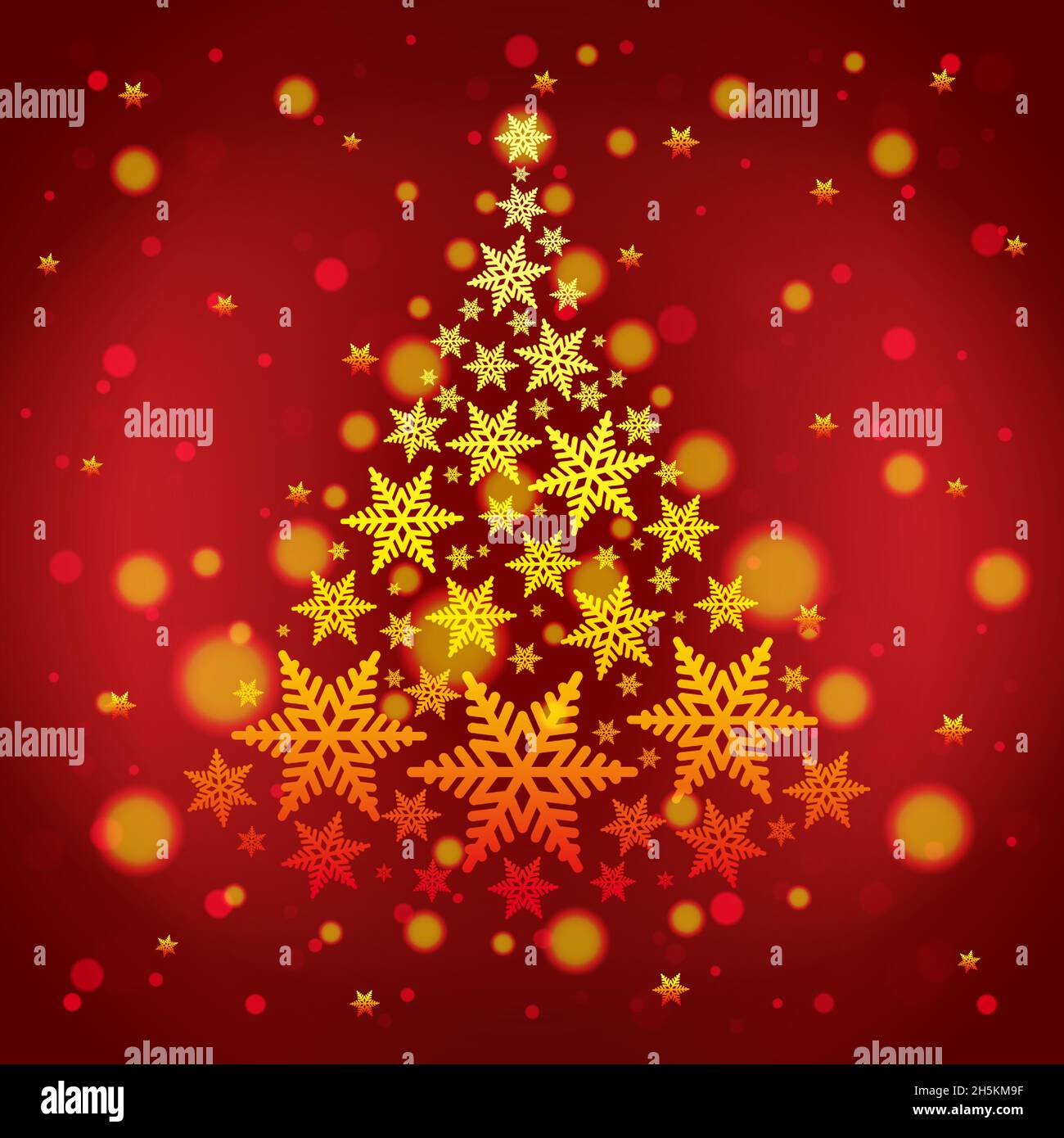 New year tree on red background. Vector illustration Stock Vector Image ...