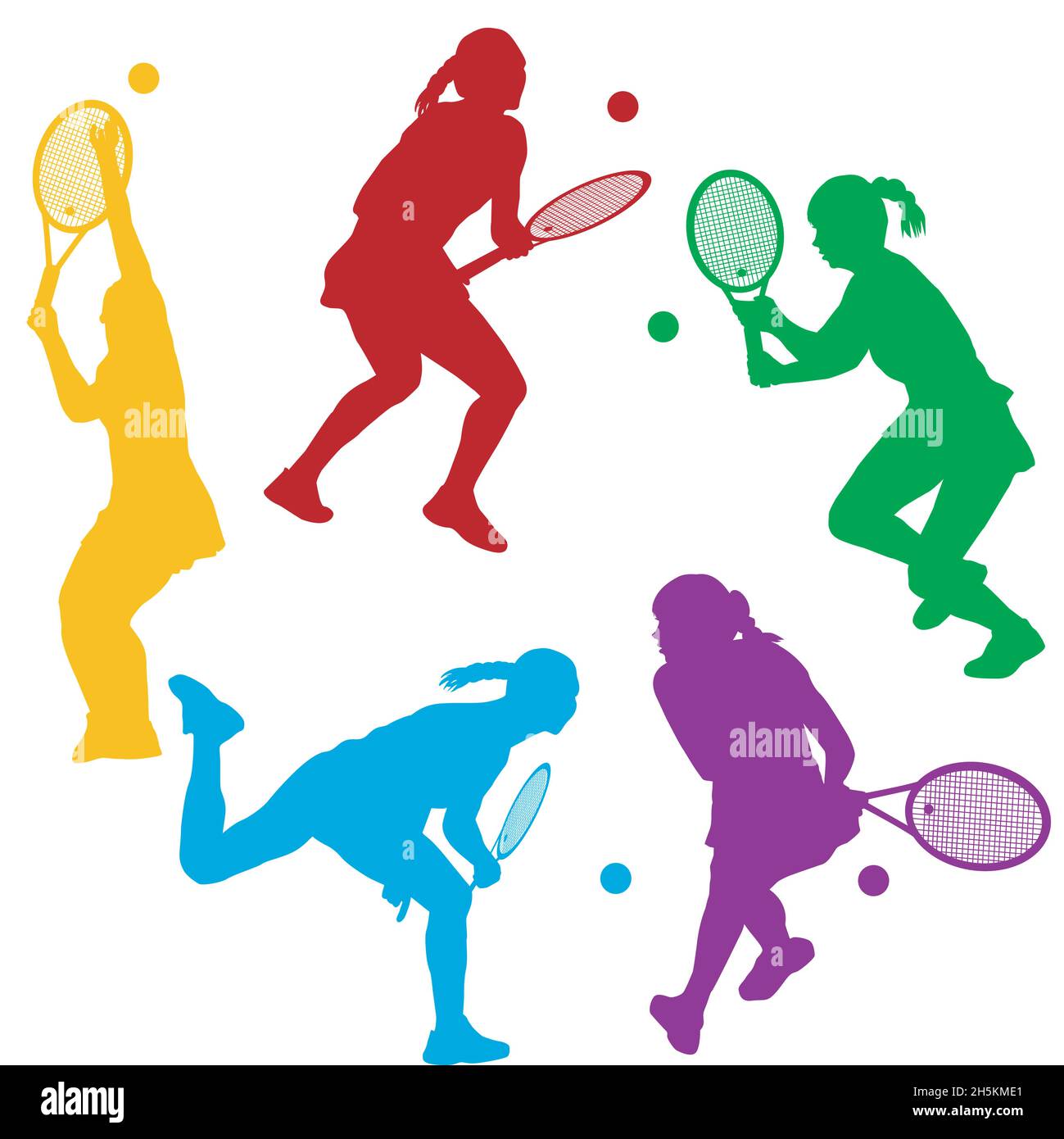 Action female tennis player professional tennis player Cut Out Stock ...