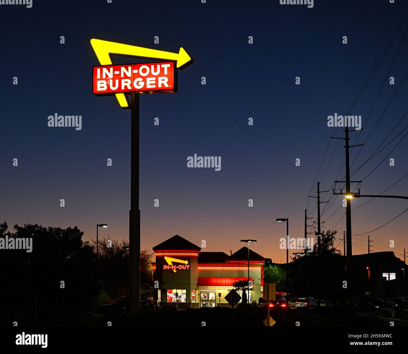 Signage outside an In-N-Out Burger restaurant in Los Angeles ...