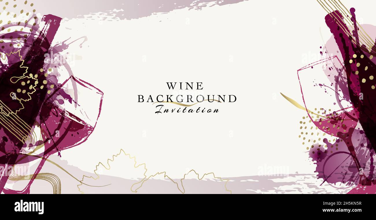 Elegant wine background design. Modern illustration wine glass and ...