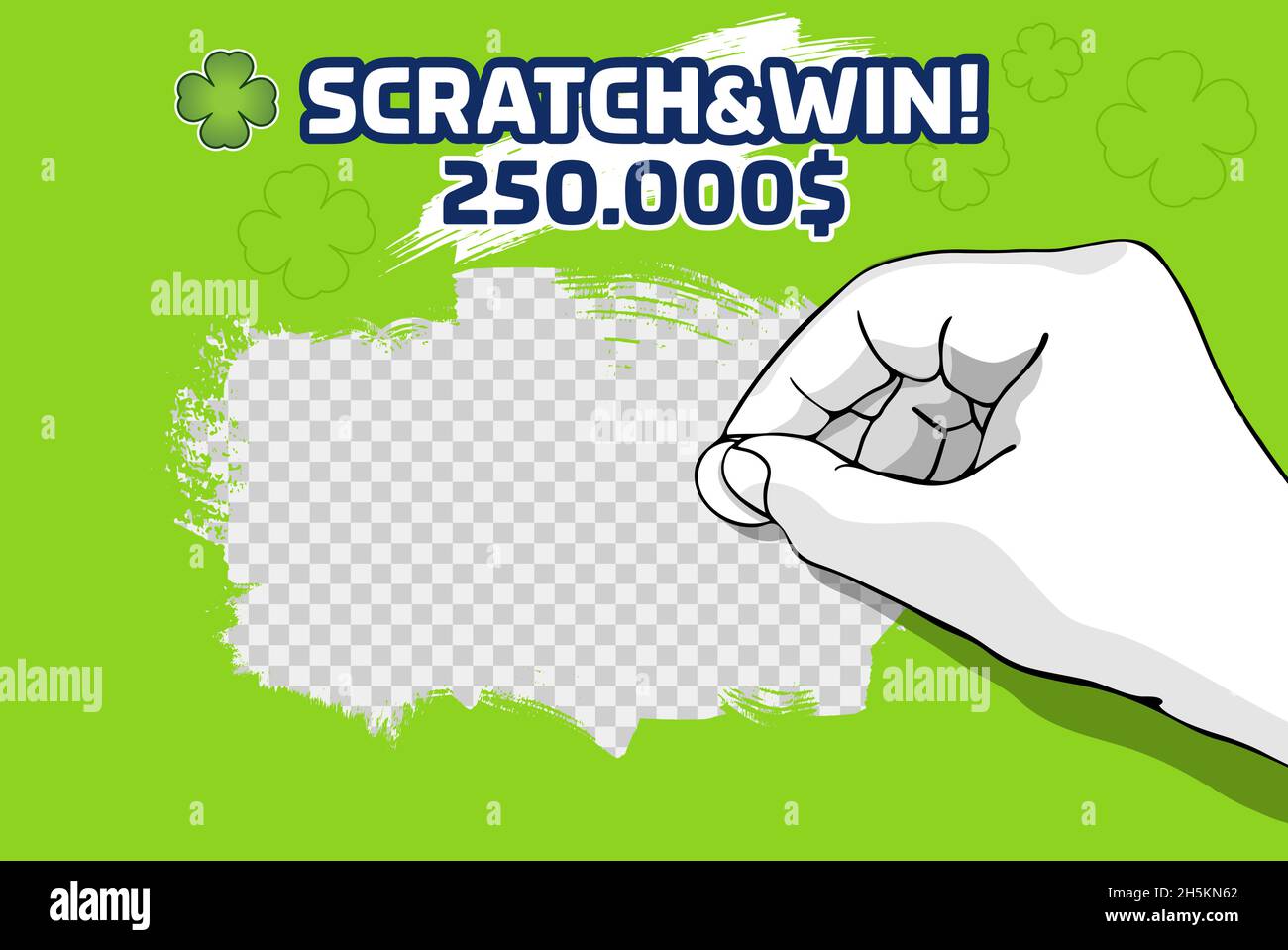 Illustration of hand scratching with scratch game coin. Scratch card ...