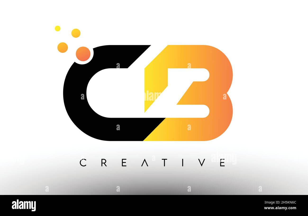 CB Black Orange Letter Logo Design. CB Icon with Dots and Bubbles ...