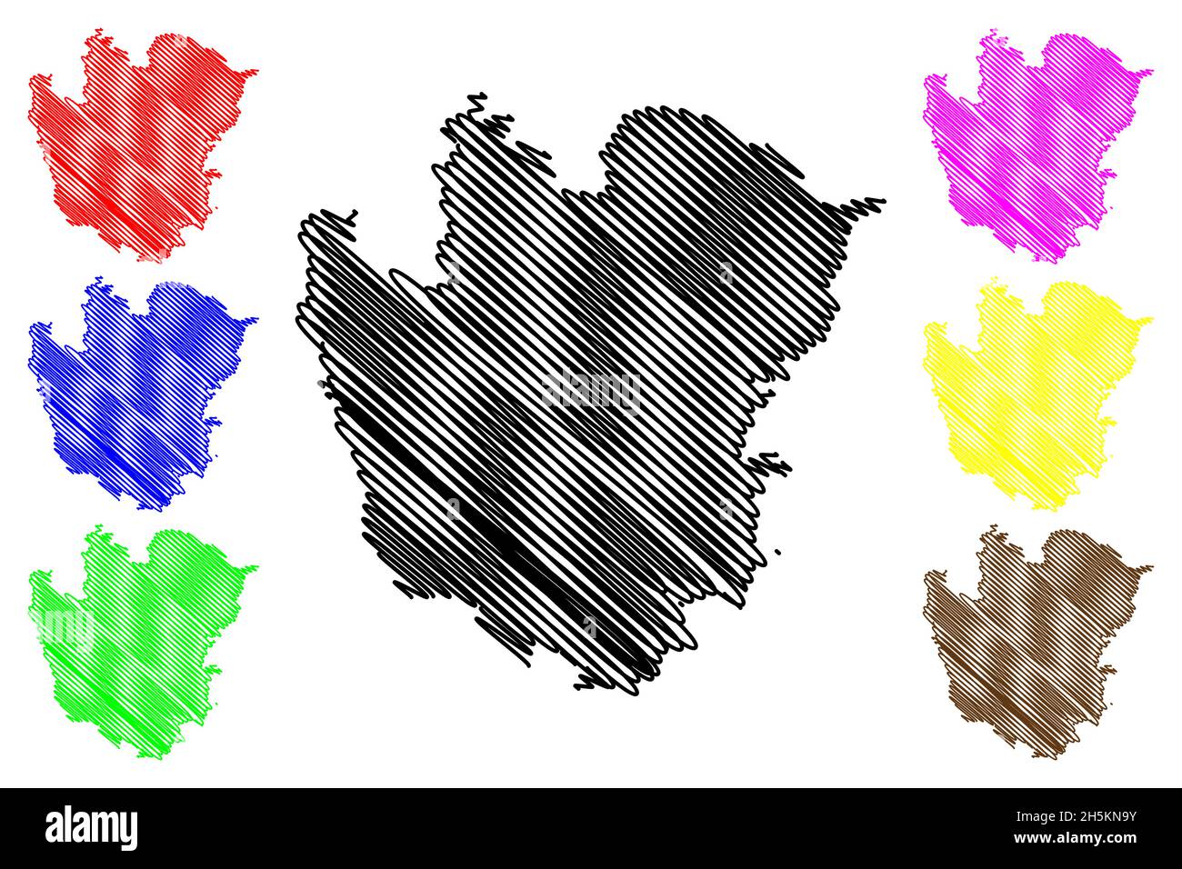 Azamgarh district (Uttar Pradesh State, Republic of India) map vector ...