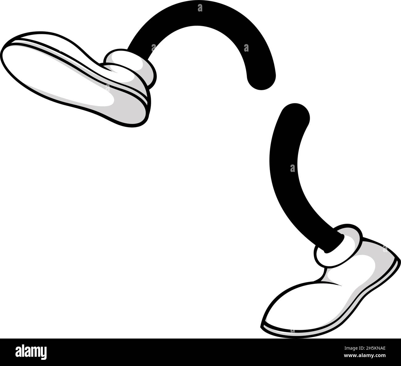 Run and walk by legs, white shoes on foots. Vector footwear black and ...