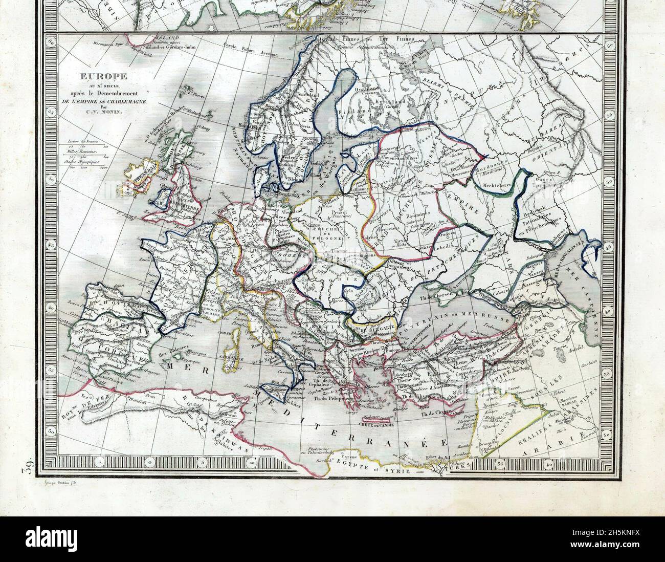18-19th century vintage map. Good for geography and history Stock Photo ...