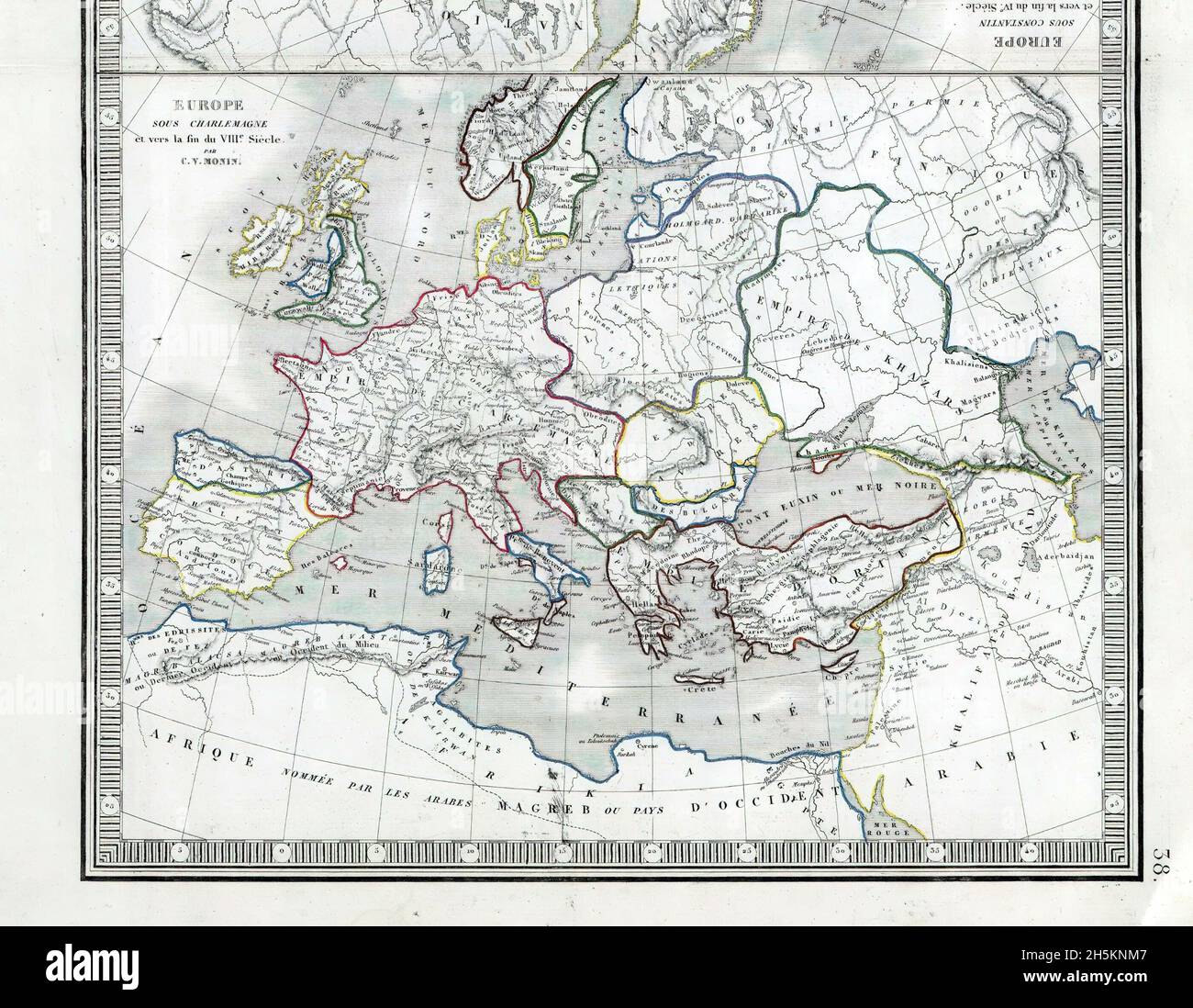 18-19th century vintage map. Good for geography and history Stock Photo ...