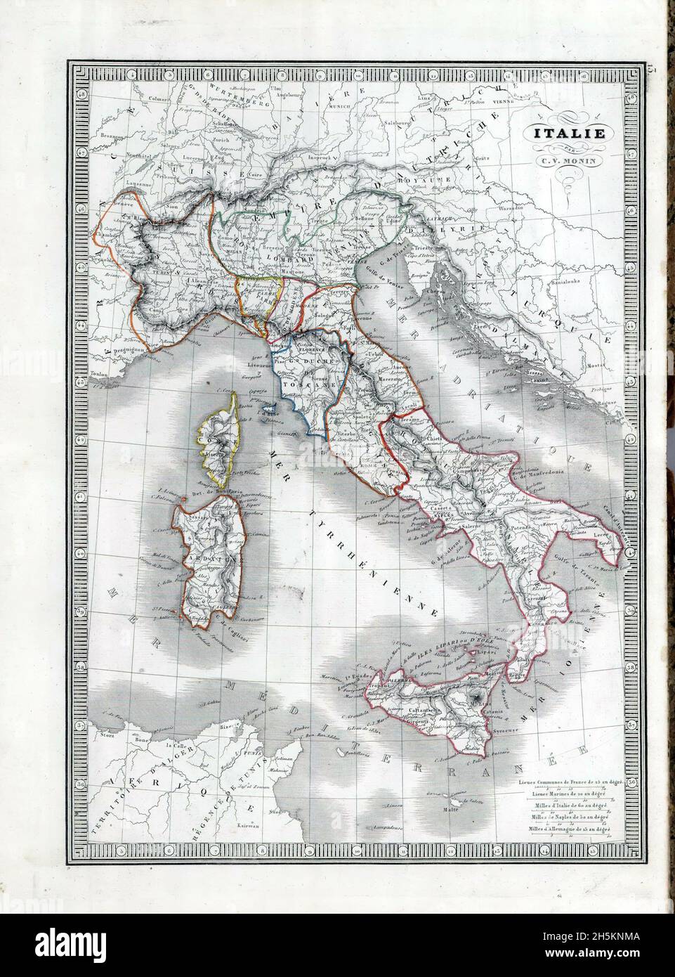 18-19th century vintage map. Good for geography and history Stock Photo ...