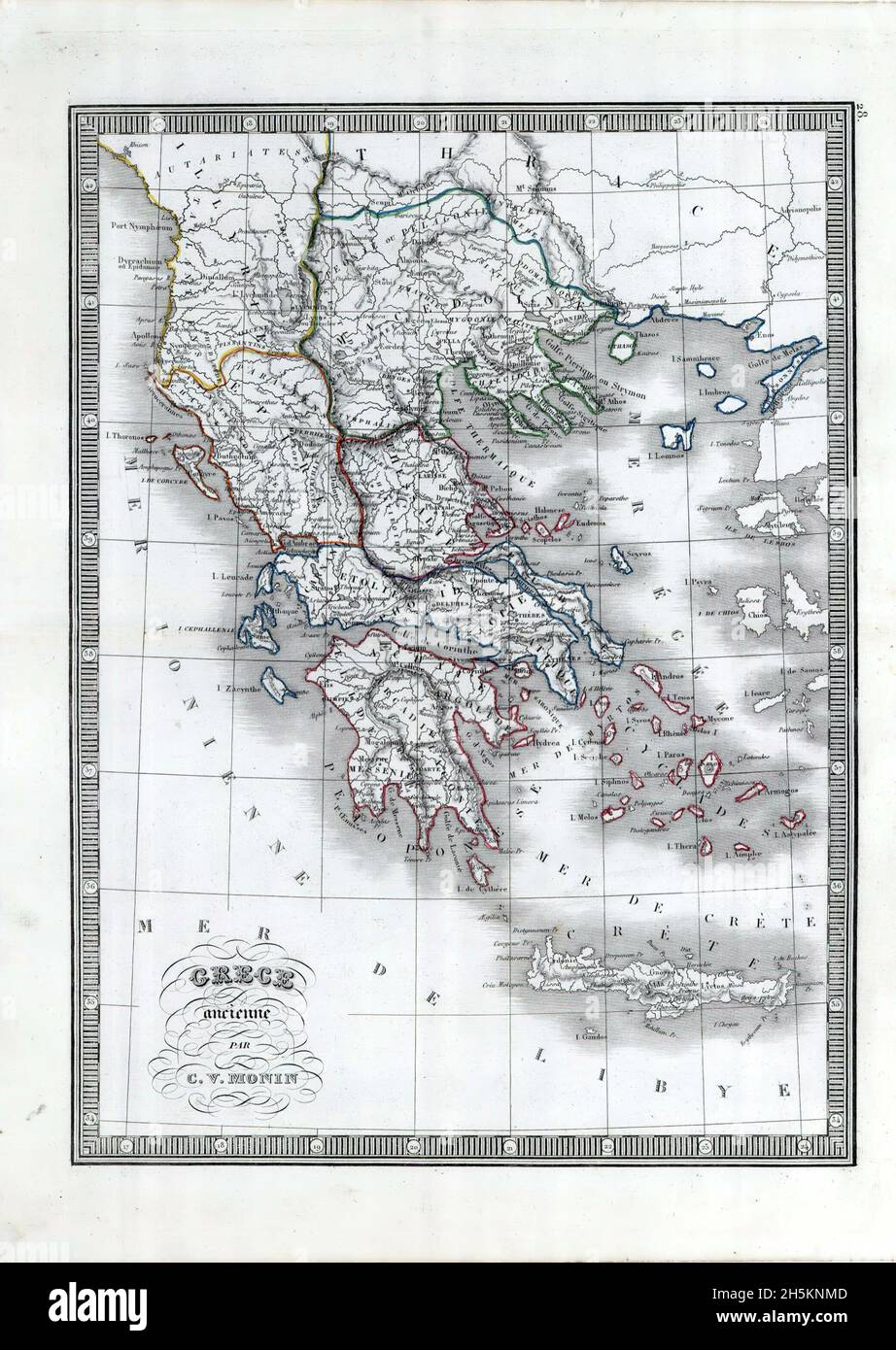 18-19th century vintage map. Good for geography and history Stock Photo ...