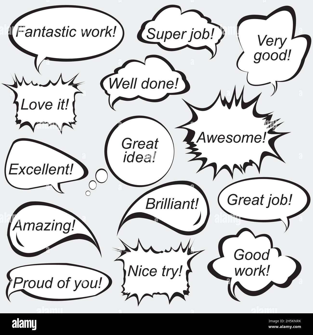 Set great job good Black and White Stock Photos & Images - Alamy