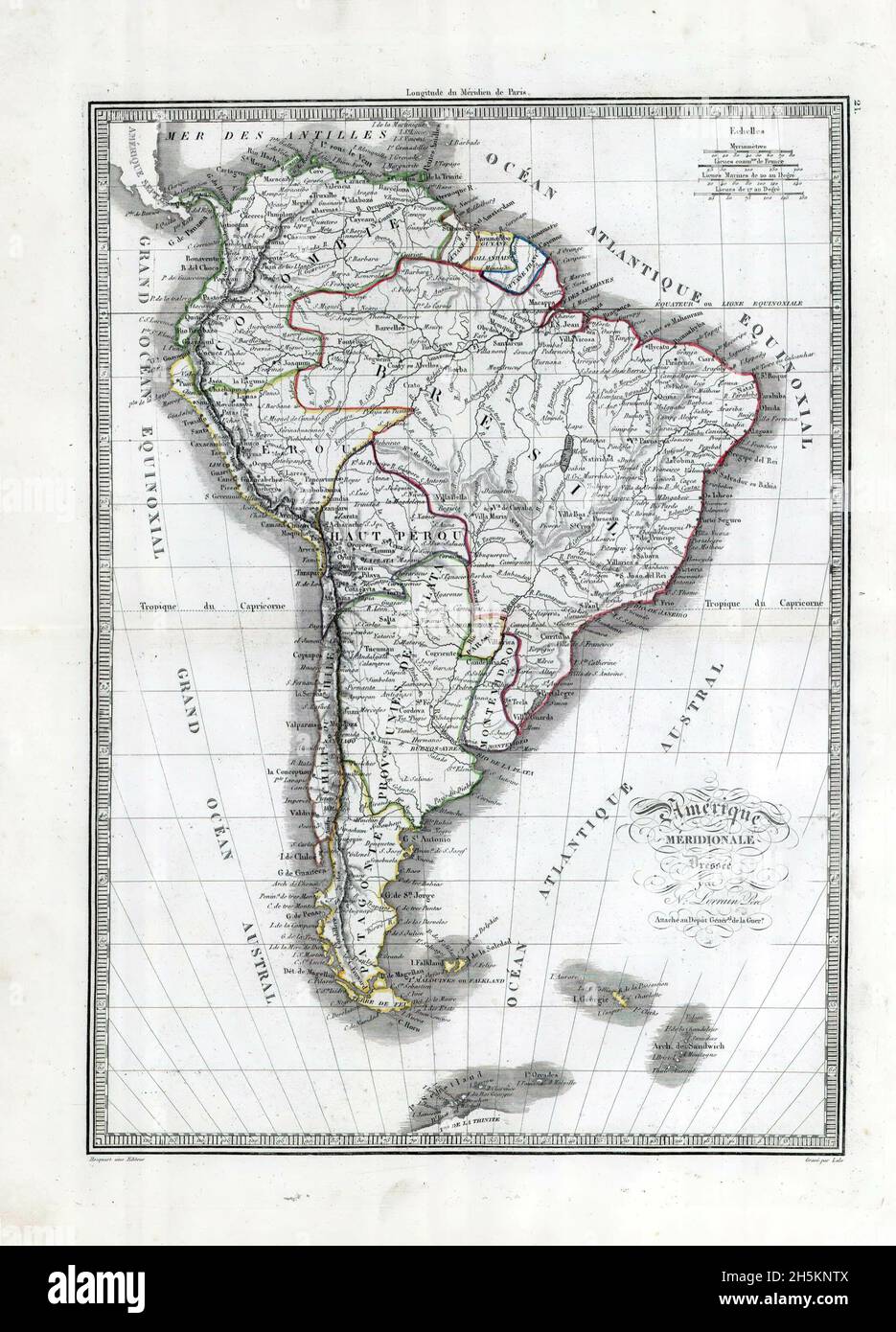18-19th century vintage map. Good for geography and history Stock Photo ...