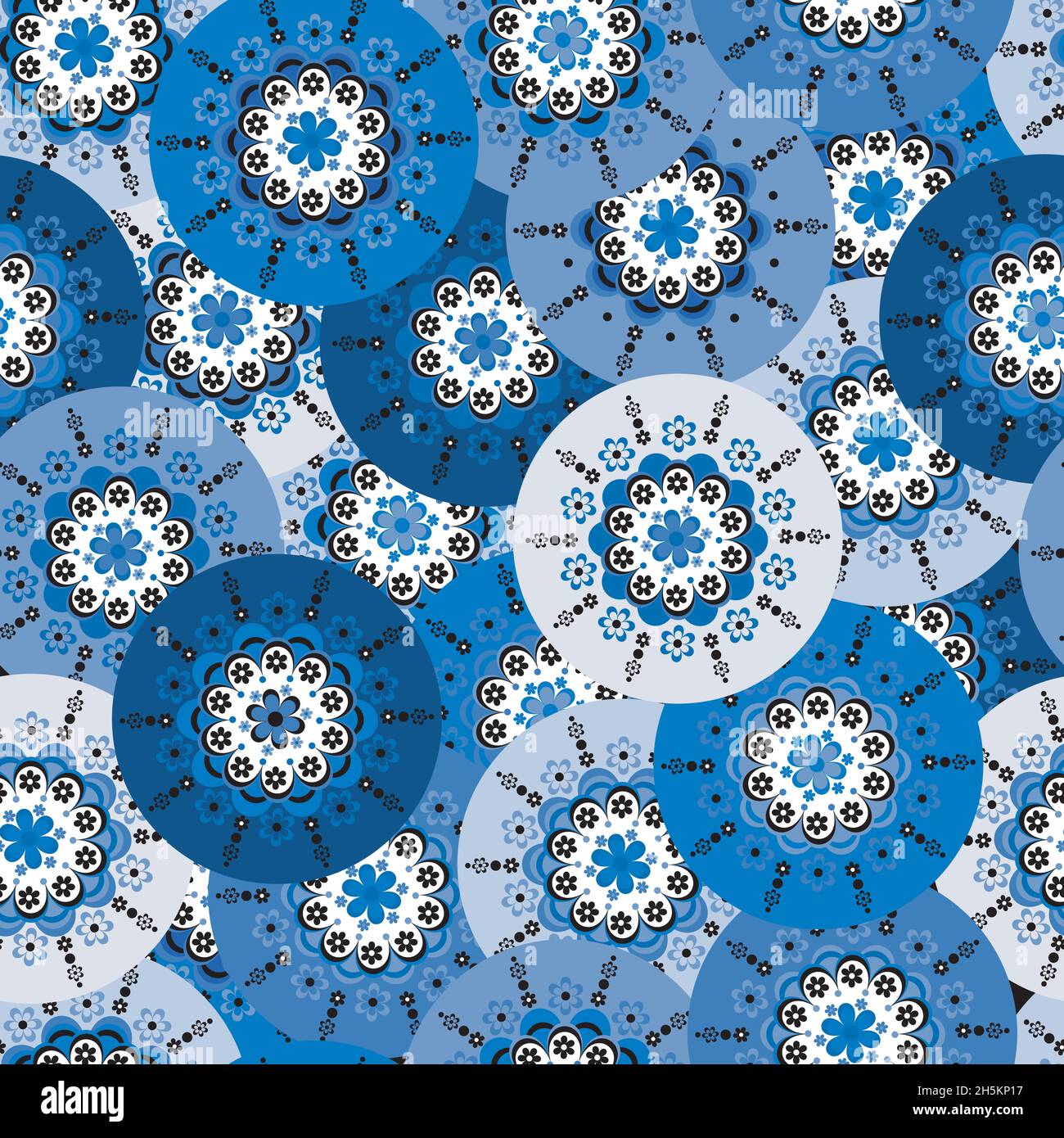 Blue floral background with round motifs Stock Vector Image & Art - Alamy