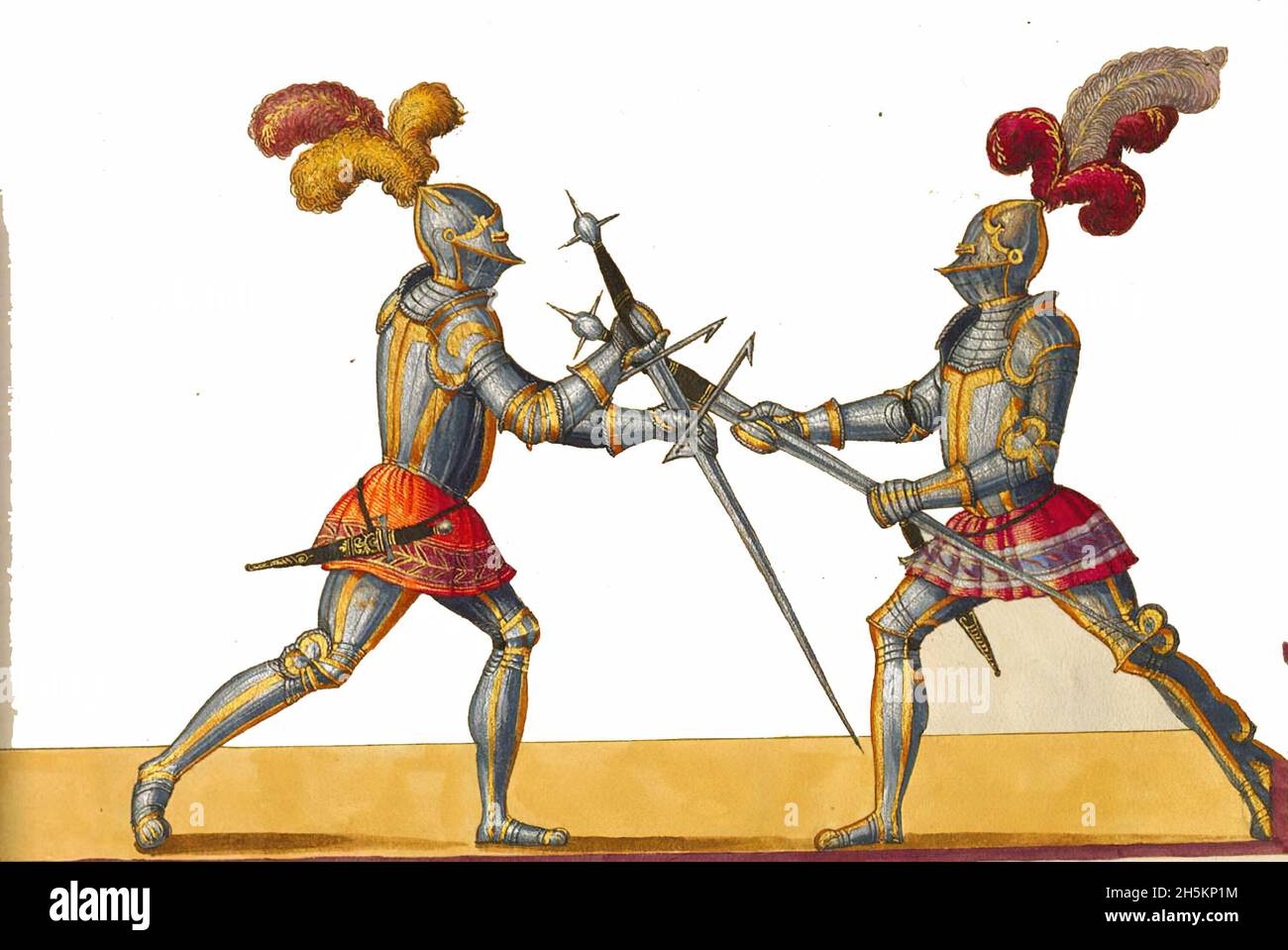 Knights in 16-17th German martial arts Stock Photo - Alamy