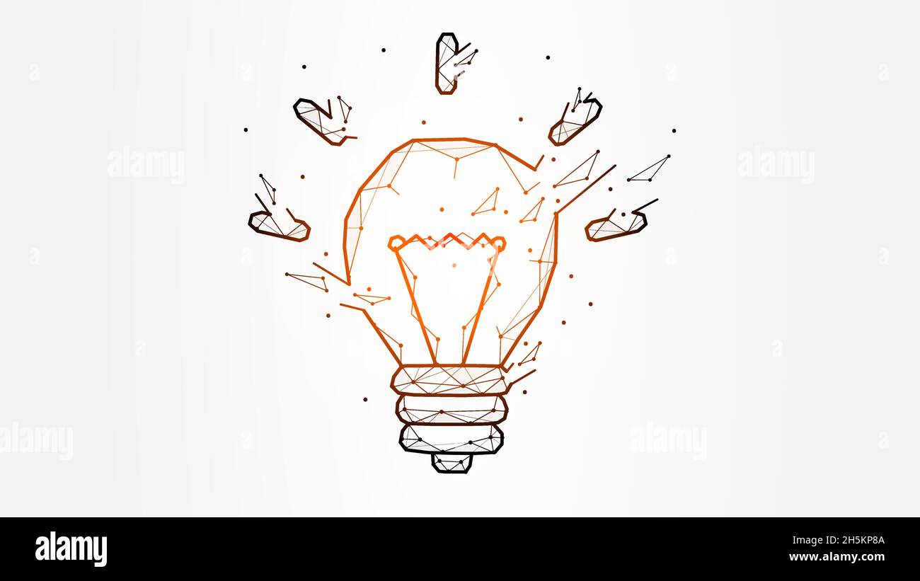 Polygonal vector illustration of a light bulb, idea, inspiration or ...
