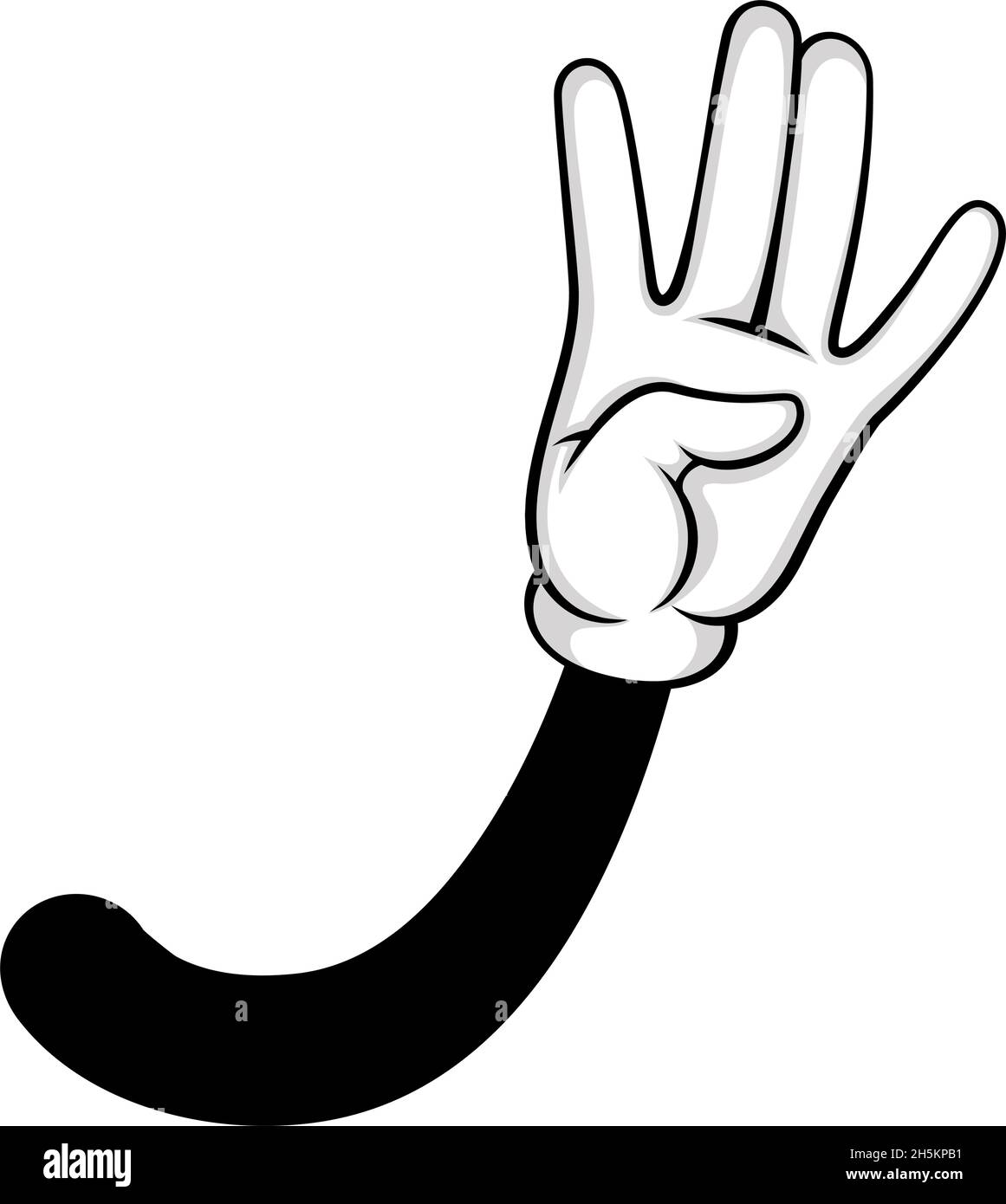 Hand sign gesture or symbol with fingers. Vector human figure hand for ...