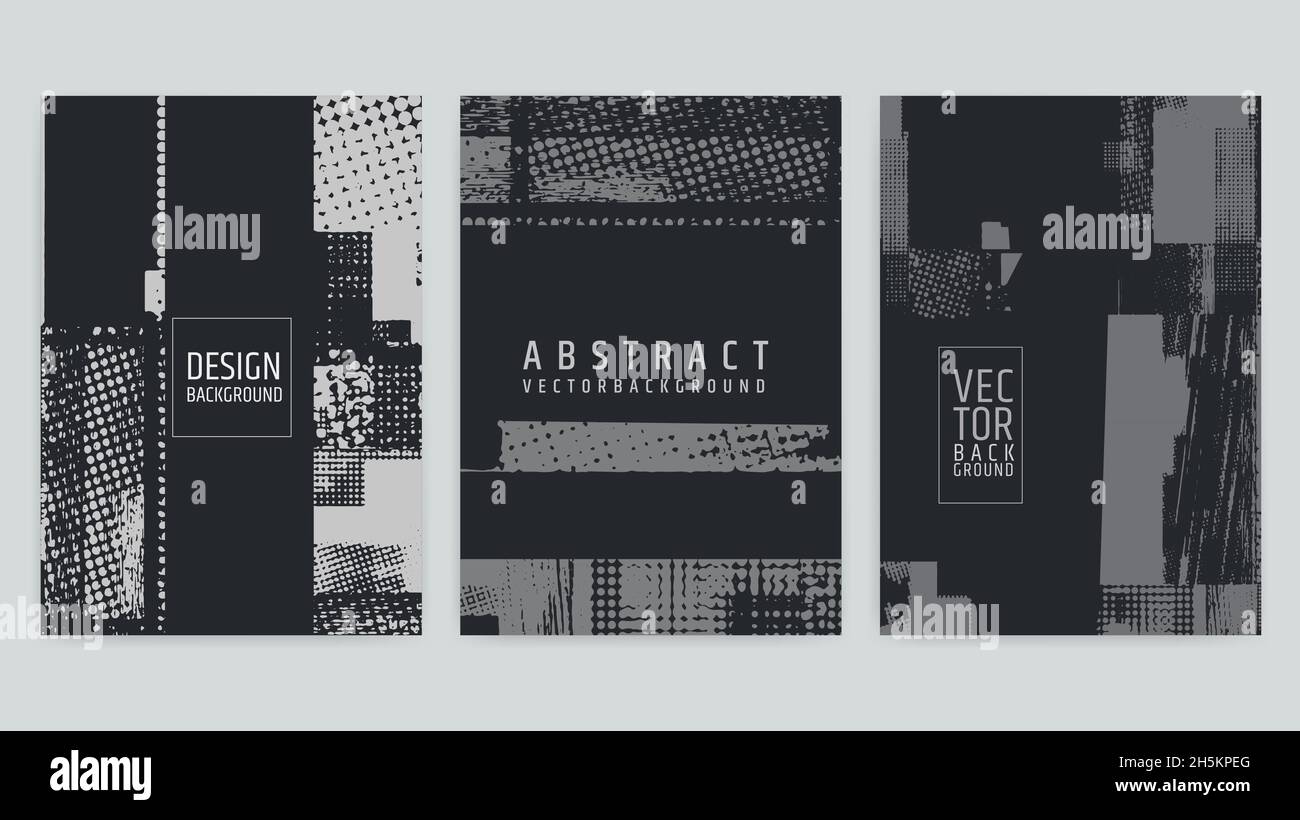 Set of abstract background cover designs. Screen error effect. Failure ...