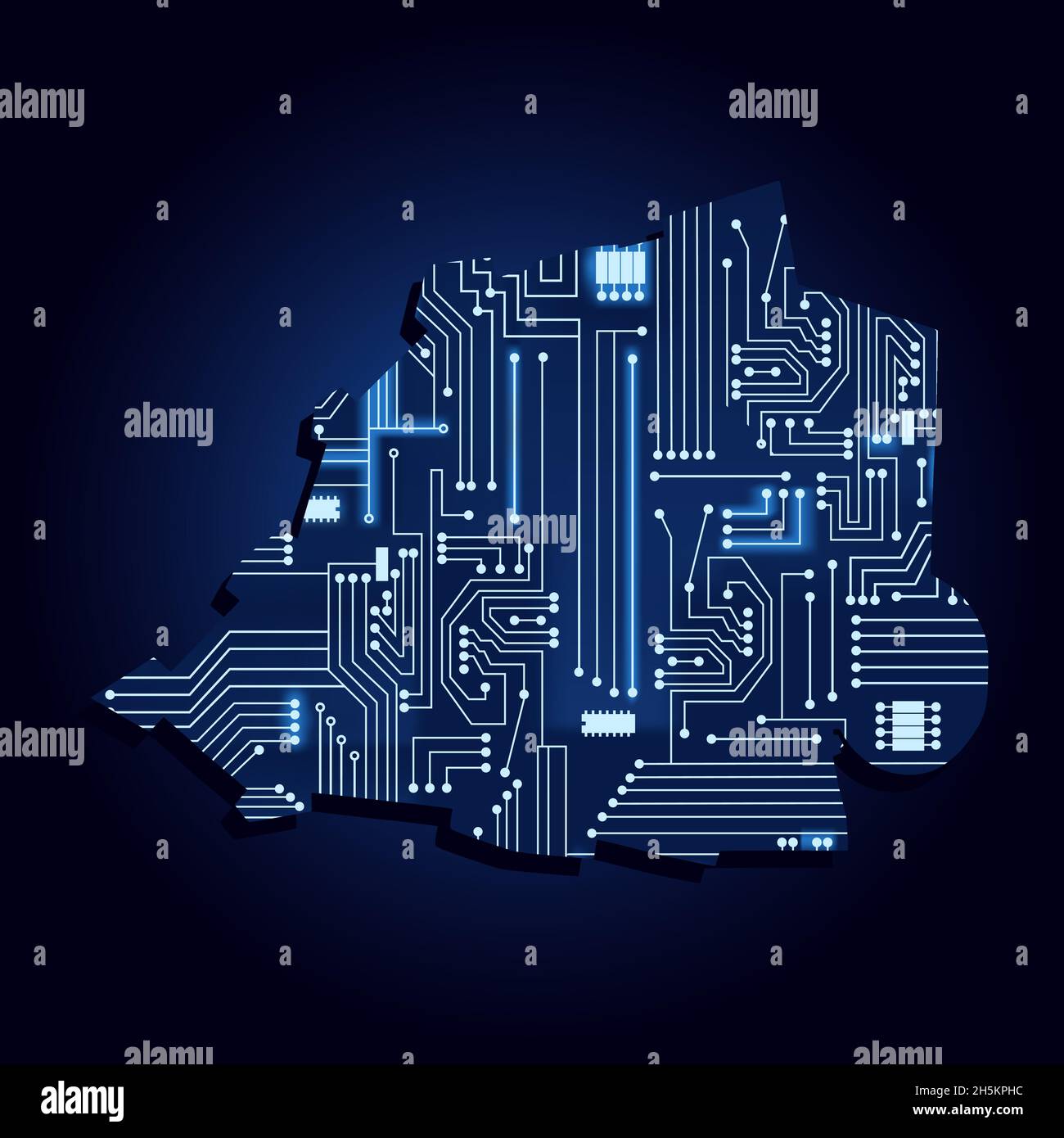 Contour map of Holy See with a technological electronics circuit Stock ...