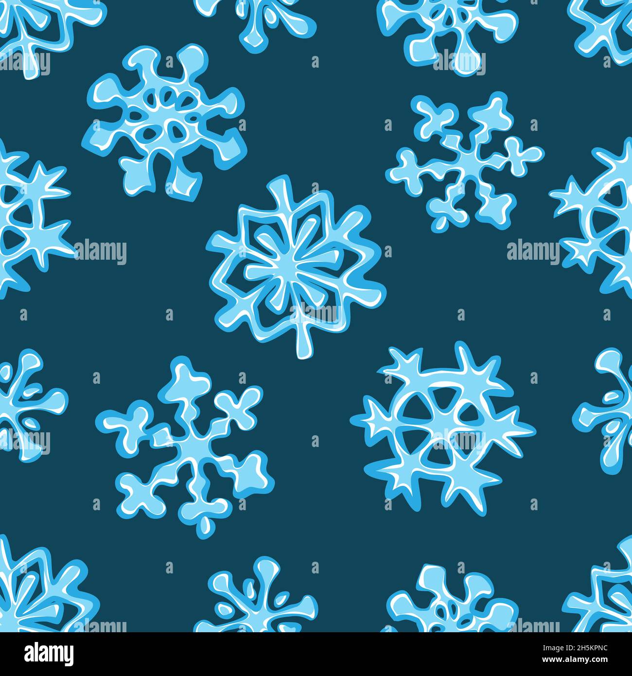Christmas snowflakes on blue background. Seamless background. Vector ...